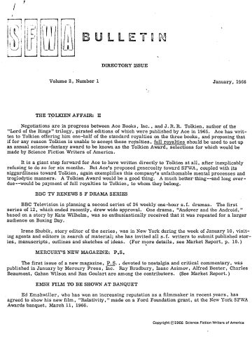 A Brief History of SFWA: The Beginning (Part 2) - SFWA - The Science ...